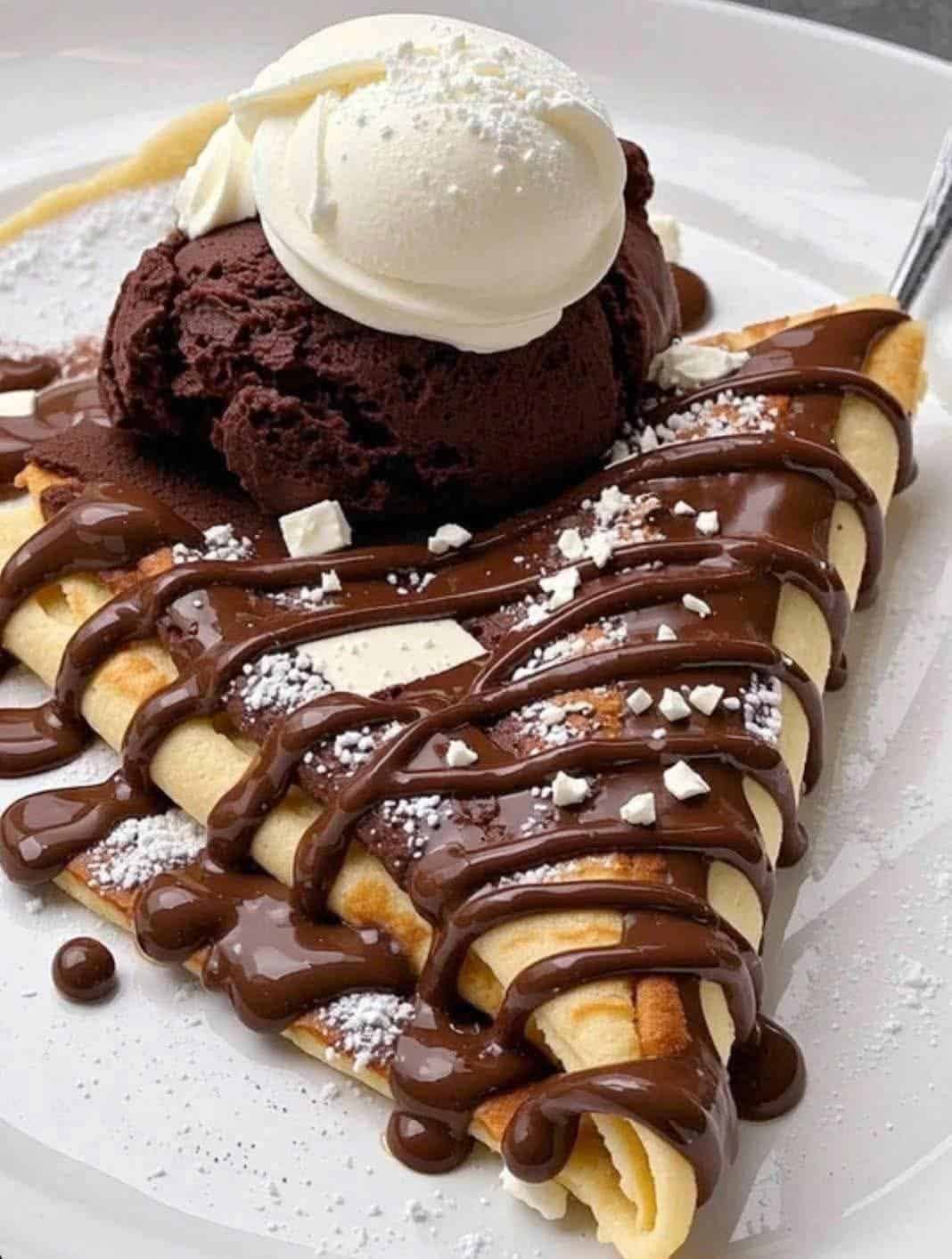 🍫 Chocolate Crepes with Ice Cream – 5 Irresistible Layers of Sweet Bliss